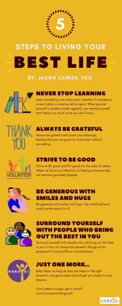 5 Steps to Living your Best Life (Infographic) - Haraya Coaching ...